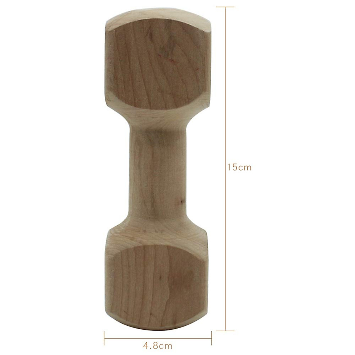 Kuntrona Safe Non-Toxic Wooden Dog Training Dumbbell Pet Bite Toys for Dogs Outdoor Interactive Supplies S M Burlywood 15X4.8CM