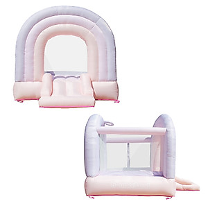 Bounceland Daydreamer Cotton Candy Bounce House, Pastel Bouncer with Slide, 8.9 ft L x 7.2 ft W x 6.7 ft H, UL Blower Included, Basketball Hoop, 30 Pastel Plastic Balls, Trendy Bouncer for Kids