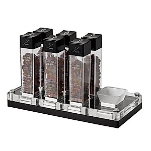 MUVNA Coffee Products, 6 Tubes Coffee Bean Cellar, Single Dose Coffee Bean Storage Container with Stand & Hopper