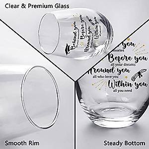 Futtumy Graduation Gifts for Her, Behind You All Your Memories Before You All Your Dreams Stemless Wine Glass, 2023 Graduation Gifts for College and High School Graduates, Cool Graduation Gift, 17oz