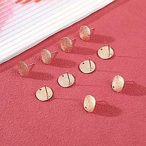 20PCS Alloy Earrings Post Blank Base with Loop Ear Pins earring studs for DIY Jewelry Making (Golden)