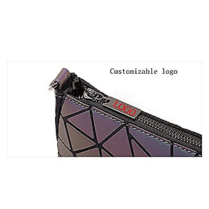 Women Luminous Small Shoulder bag Mini Geometric Small Clutch Crossbody Bag (Black)