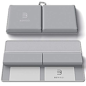 Comfortable Bath Kneeler and Elbow Kneeling Rest Pad for Baby Bathing Parents - Painless Foam Mat with Toy Organizer Pockets - Quick Drying, Foldable, Non-Slip for Baby and Toddler Bathing