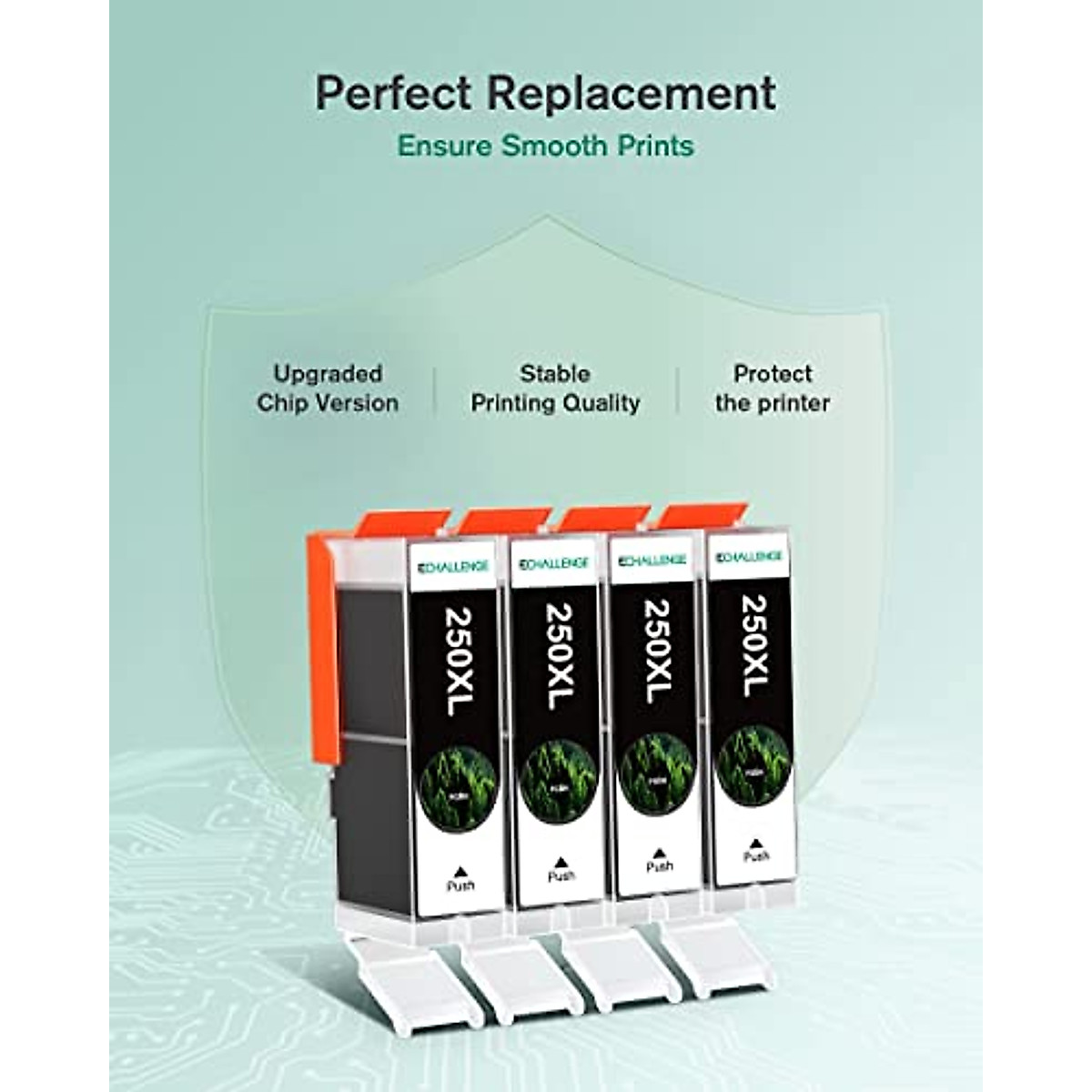 Compatible Ink Cartridge Replacement for Canon PGI-250XL PGI 250 XL to Compatible with PIXMA MX922 IX6820 IP8720 MX920 MG5520 MG7520 MG5620 MG6320 MG6420 Printer (4 PGBK, High Yield)