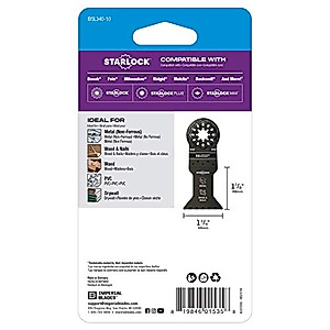 Starlock™ 1-3/4" Multi-Material Metal/Wood Oscillating Multi-Tool Blade, 10PC (Fits: Bosch and Fein. Also fits non-Starlock multi-tools: Milwaukee, Ridgid, Makita, Rockwell and more)