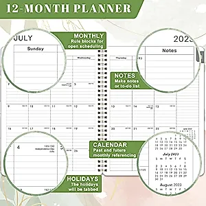 Planner 2023-2024 - July 2023 - June 2024, Academic Planner 2023-2024, 8" x 10" Weekly and Monthly Planner 2023-2024, Flexible Cover, Twin-wire Binding - Schedule Your Daily Work Well