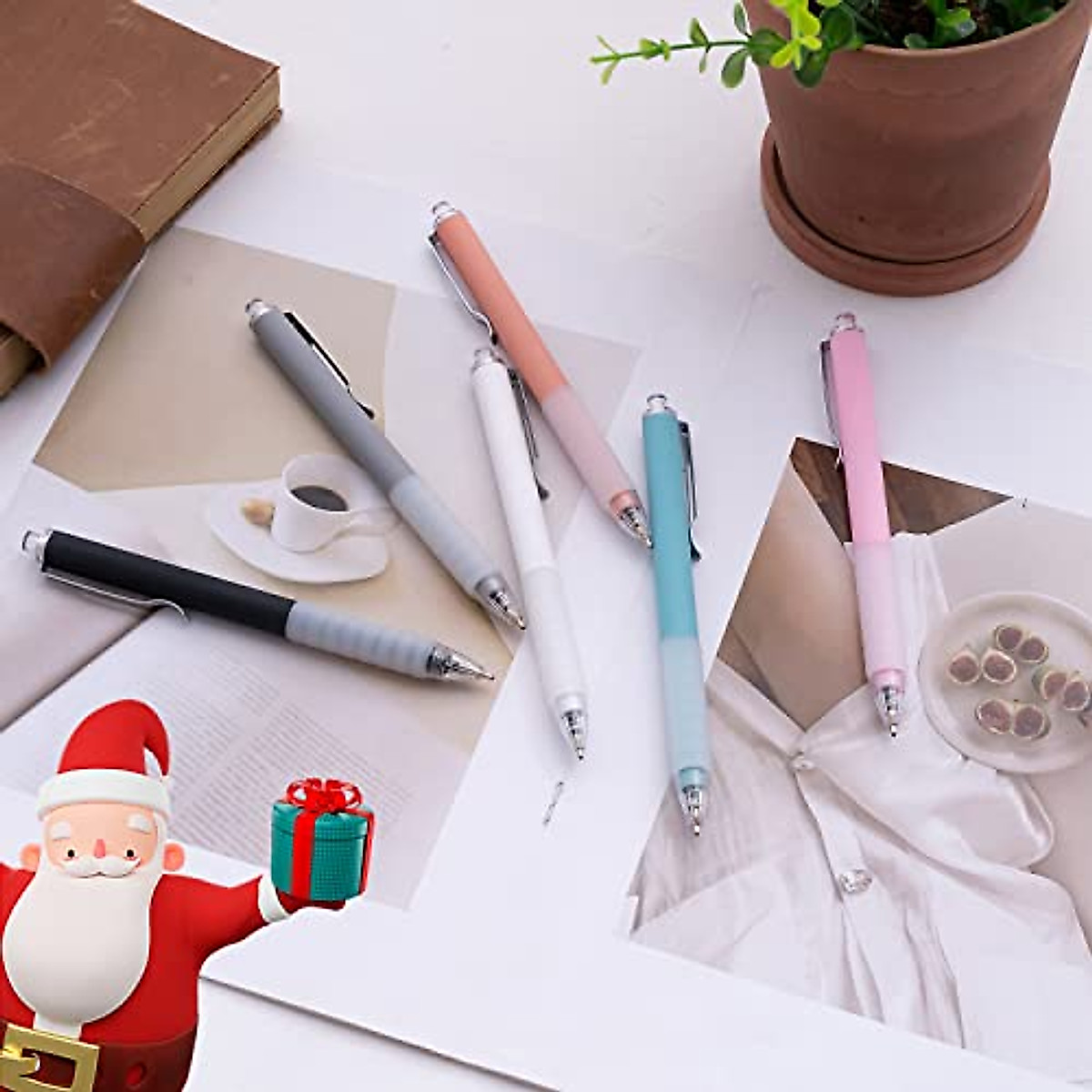 Linbsunne Black Ballpoint Pens Medium Point 1mm Work Pen with Super Soft Grip Ball Point Pen for Men Women Retractable Office Pens (6 pcs)