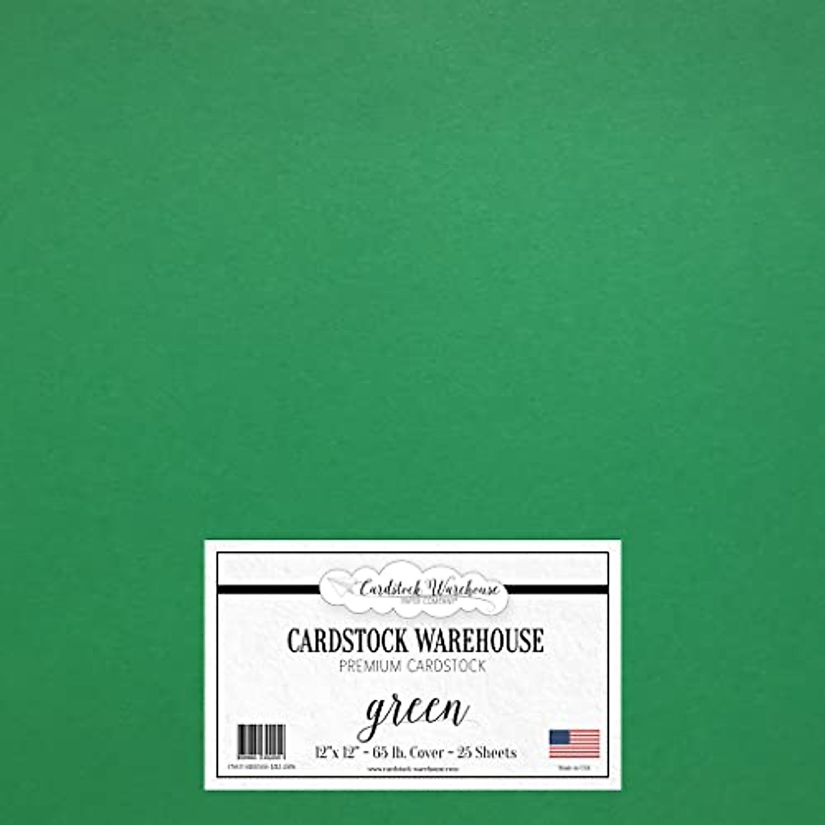 Green Cardstock Paper - 12 x 12 inch - 65 lb. - 25 Sheets 100% Recycled Cover from Cardstock Warehouse