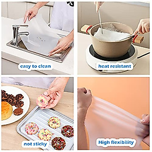 Silicone Placemats for Crafts, Non-Slip Heat Resistant, Reusable Silicone Kids Mat for Jewelry, Epoxy Resin,Glitter Slime, DIY Sheet, Pastry Dough, (2/Pack) Clear Refrigerator Pad, 11.8×15.7In