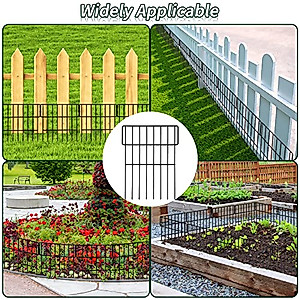 10 Pcs Animal Barrier Fence, 1.52inch Spike Spacing No Dig Fence 13"L x 17"H, Rustproof Metal Wire Fencing for Rabbits Dog Ground Stakes Defence and Outdoor Patio Decorative Fences Total Length 10.8Ft