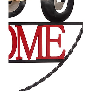 Glitzhome 23.75" L Welcome Metal Rustic Red Truck Wall Decor, Welcome Hanging Sign Decoration for Home Outdoor Indoor