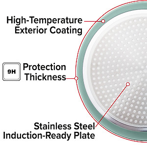 Nuwave 3-Piece Fry Pan Set, 8”, 10”, 12” Forged Lightweight, G10 Healthy Duralon Blue Ceramic Ultra Non-Stick, Induction-Ready & Works on All Cooktops, Ergonomic Stay-Cool Handles