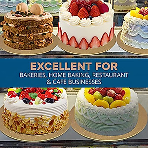 4 Pack Cake Boards Golden Round Cake Circles 6, 8, 10, 12 Inch Cake Base Cardboard, 1 of Each Size Set for Baking Cake, Gold