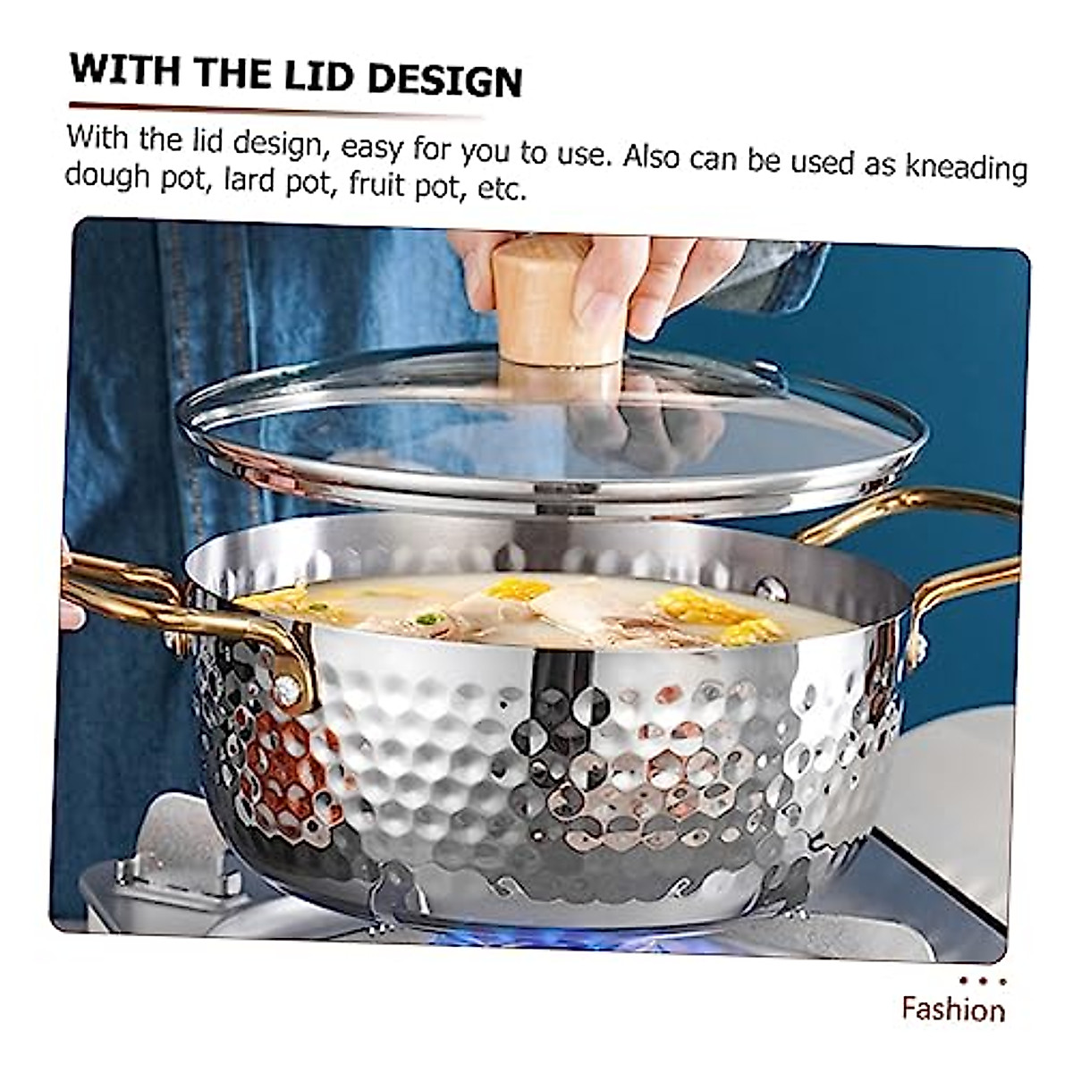 YARNOW 2pcs Korean Ramen Pot Cooking Pan with Lid Stainless Steel Saucepan Korean Pot Instant Noodles Pot Ramen Pot for Cooking Stainless Steel Silver Stew Pot Cookware Practical Pot Milk