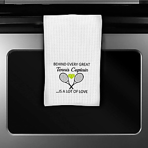 ZJXHPO Tennis Team Captain Kitchen Towel Best Captain Ever Towels Gift Tennis Captain Appreciation Gift Tennis Captain Housewarming Gift (Tennis Captain Towel)