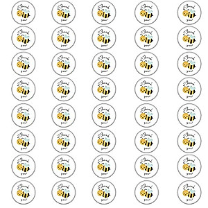 Set of 48 Sticker Thank You Bee Decal Small Phone Mini Logo Birthday Parties Envelopes Labels Seals Shower Favor 1.2 inches Each