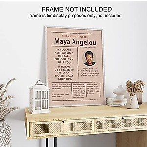 Motivational Poster Wall Art - Office Wall Art & Decor - Positive Quotes Wall Decor - Encouragement Gifts - Positive Sayings for Wall Decor - Inspirational Wall Art Maya Angelou Quote, 8x10" Unframed