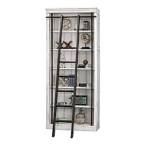 Martin Furniture Avondale 8' Tall Bookcase Wall with Ladder, Storage Organizer, Display Shelf for Office, White
