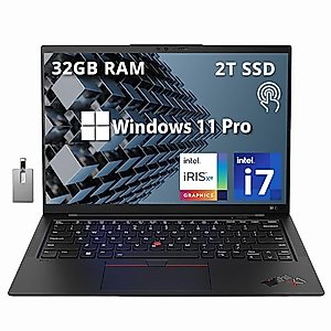 Lenovo Thinkpad X1 Carbon Gen 10 14.0" WUXGA Touchscreen Business Laptop, Intel Core i7-1260P, 32GB RAM, 1TB PCIe SSD, Intel Iris Xe Graphics, Win 11 Pro, Black, 32GB Hotface USB Card