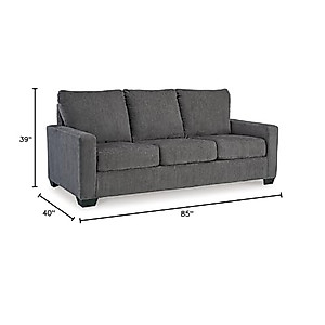 Signature Design by Ashley Rannis Casual 2-in-1 Sofa Sleeper with Folding Gel Memory Foam Mattress, Queen, Gray
