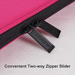Inntzone Laptop Sleeve 13.3 Inch Foldable Slim Case Lightweight Bag Notebook Computer Carrying Flip Cover (Pink)