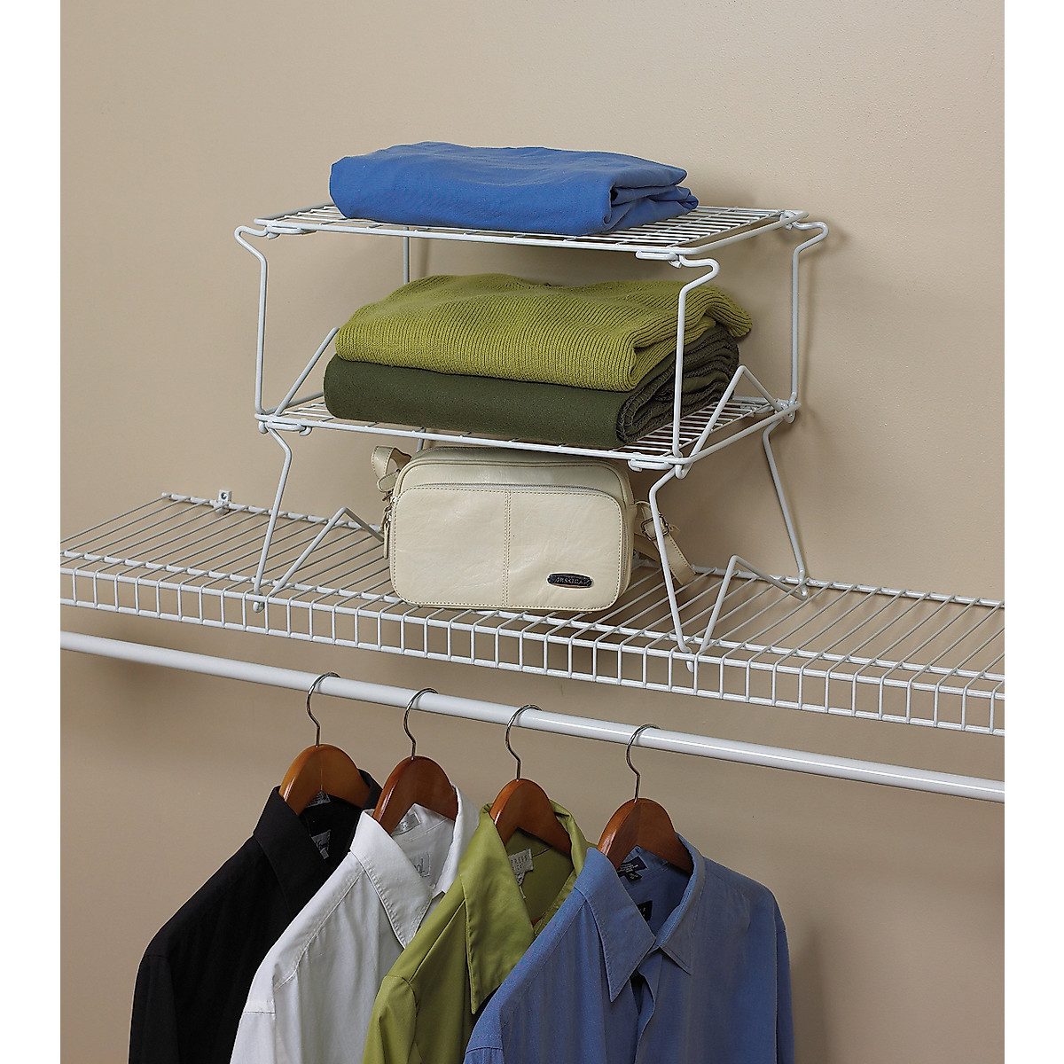 ClosetMaid 71082 18-Inch Wide Stacking Shelf for Wire Shelving, White