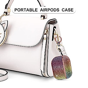 WETAL Girls Bling Case for Apple Airpods Pro Case Cover, Stylish Glitter Protective Case Skin with Keychain Compatible with Airpod Pro, Multicolor