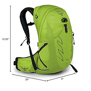Osprey Talon 22L Men's Hiking Backpack with Hipbelt, Limon Green, S/M