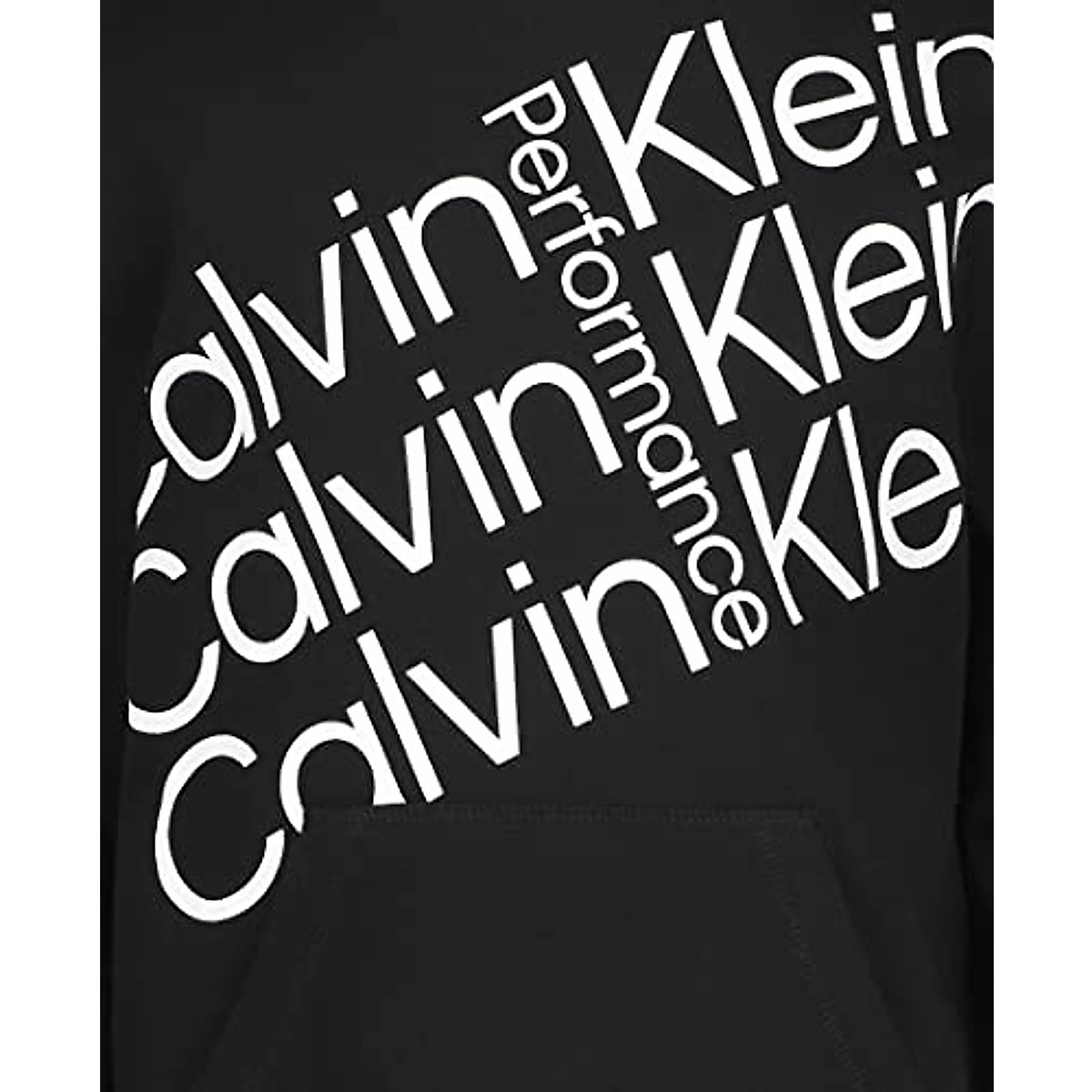 Calvin Klein Girls' Performance Sport Hoodie Sweatshirt, Black Fresh, 12-14