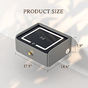 HOMEMORE Smart Nightstand Floating Bedside Table LED Nightstand with Charging Floating Nightstand Bedroom Options for Young People.Grey