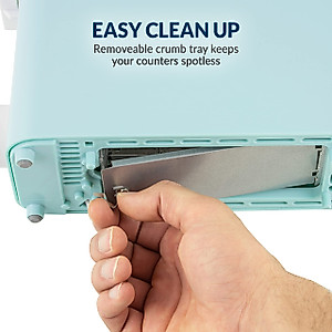 Nostalgia MyMini Single Slice Toaster, Extra Wide Slot, Adjustable Temperature, Removable Crumb Tray, Aqua