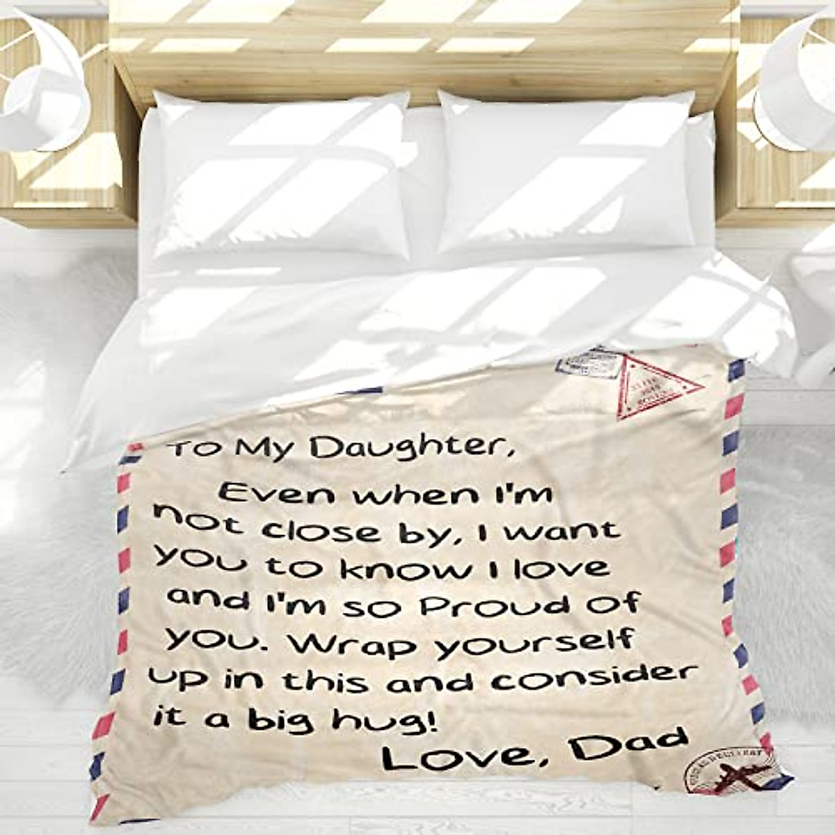 UFOORO Mothers Day Birthday Gifts for Daughter-Daughter Throw Blanket,Daughter Gifts,Daughter Gifts from Dad,Birthday Gifts for Daughter Adult,Daughter Blanket 55"X70"