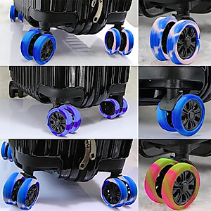 Generic 8 Pcs Luggage Wheel Covers - Protects Hard Suitcases, Reduces Noise, Dopamine Inspired Color