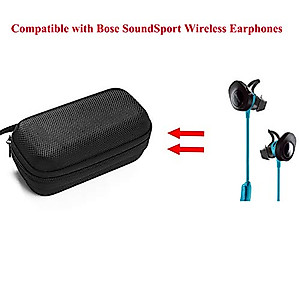 Replacement Zipper EVA Portable Protective Carrying Case Storage Bag Compatible with Bose SoundSport Free Bose SoundSport Wireless in-Ear Earphones AirPods Sony WF-1000X Earbuds Headphones Accessorie