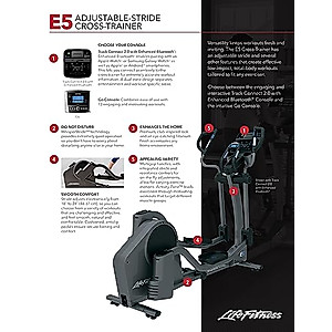 Life Fitness E5 Cross Trainer Elliptical Exercise Machine with Go Console, Titanium