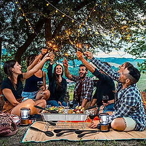 ROVSUN Chafing Dish Buffet Set Disposable, Buffet Servers and Warmers, Food Warmer for Parties Buffets, 48 Pieces Catering Set, Includes Full-Size Wire Chafer Stand, Disposable Pans & Utensils