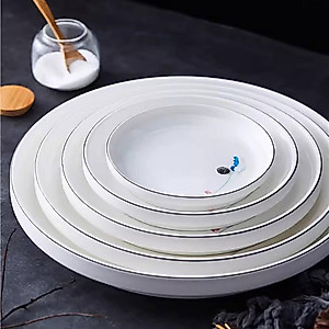 Dinner Plates Set Household Exquisite Club Hotel Tableware Decoration Creative Plate Large Vegetable Plate Salad Bowl Kitchen Salad Bowl (Size : Medium)