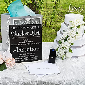 JennyGems Bucket List Wedding Signs, Wedding Decor, Wedding Reception Sign, Wedding Table Decorations, Wedding Bucket List, 10 x 12 Wooden Sign, Black