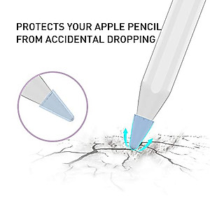 Delidigi 40 Pack Tips Cover for Apple Pencil 2nd Generation and 1st Gen Silicone Nibs Caps Writing Protection Accessories((Blue+ Black+Grey+ White,40Pack)