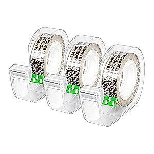 Amazon Basics Double Sided Tape with Dispenser, Narrow Width, 1/2 x 252 inches, 3-Pack