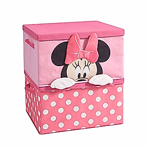 Idea Nuova Disney Minnie Mouse Figural 2 Piece Stackable Storage Set, Pink