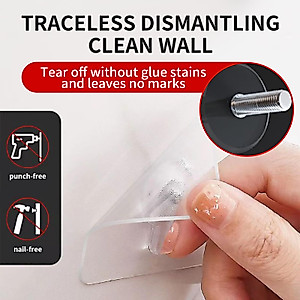 Benksaas Drill Free Adhesive Hooks, 2024 Upgraded Adhesive Wall Mount Screw Hooks, Nail Free Wall Hangers, Seamless Screws for Wall Mount, Kitchen, Bathroom, Home (12, 2.36 * 2.36 in)