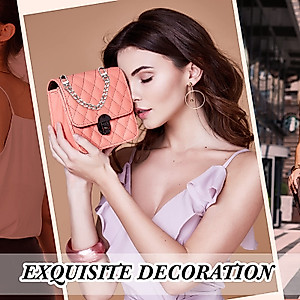 Luinabio 6 Pieces Purse Chain Strap Purse Strap Extender Metal Flat Bag Chain Straps Crossbody Replacement with Buckles Replacement Accessories for Handbags Wallet Clutch Satchel(Bronze, 7.9 Inches)