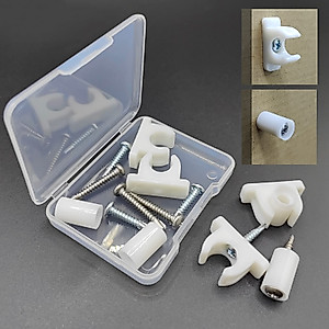 fallingstar False Cabinet Clips Tip-Out Sink Cabinet Clips - Universal False Front Fasteners for Drawer/Cabinet with Snap Mechanism - Hardware Replacement Set Includes Screws (4 White)