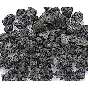 Black Lava Rocks for Fire Pit, 1 Cu Ft, (35 to 40 pounds). Naturally Formed Volcanic Rock Mined in the USA. Varies In Size From 1/2" to 1 1/2"