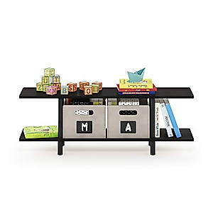 Furinno Turn-N-Tube 2-Tier Multipurpose Wide Shelf, Espresso/Black