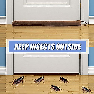 DreamQuil Under Door Snake Draft Stopper Noise Air Door Draft Blocker Heavy Bottom Draft Guard Reduce Light Wind Door Seal Sweep for Outside Patio Exterior or Interior Doors 36 inch (Brown)