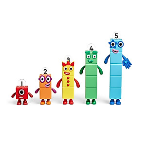 Learning Resources Numberblocks Friends One to Five, Official Collectible Toys, Includes Numberblocks One, Two, Three, Four and Five, Suitable for Display and with Posable Arms for Realistic Play