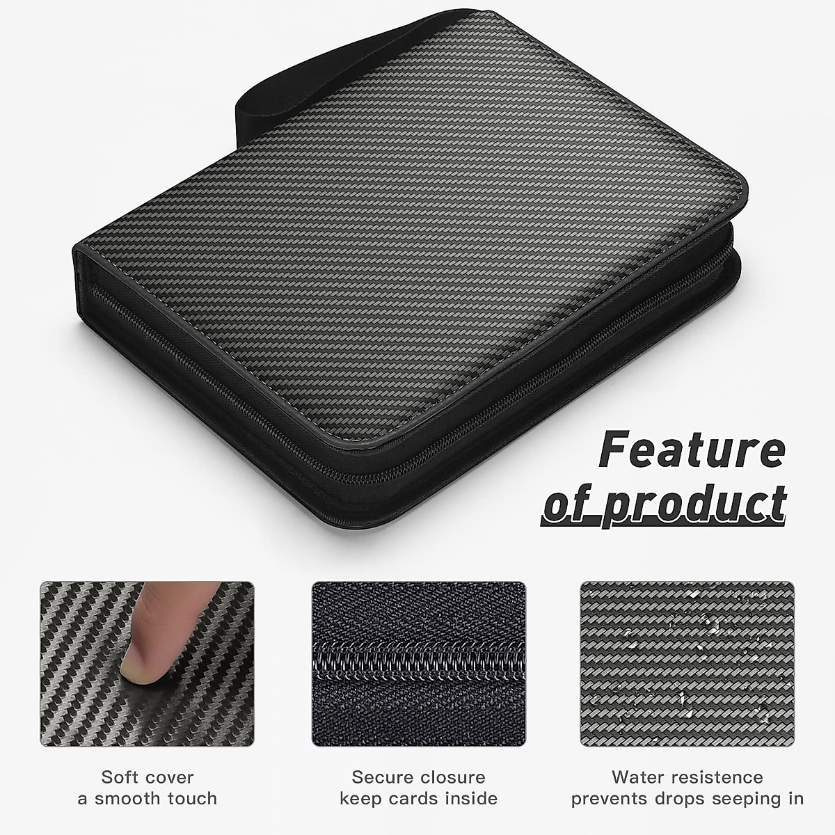 400 Pockets PACKAPRO Trading Cards Binder -Zipper Sports Cards Collector with Removable Sleeves - Card Binders Album Folder Holder for TCG Yugioh Cards Binder Boys Girls Gifts - Metal Grey