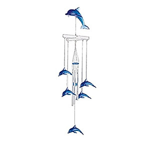 StealStreet SS-G-98674 Wind Chime Acrylic Dolphin Hanging Garden Porch Decoration Collection